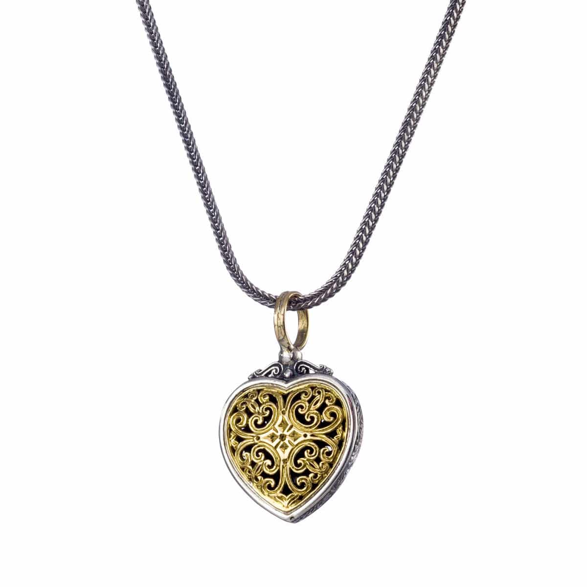 Mediterranean heart pendant in 18K Gold & Sterling silver - Gerochristo ...