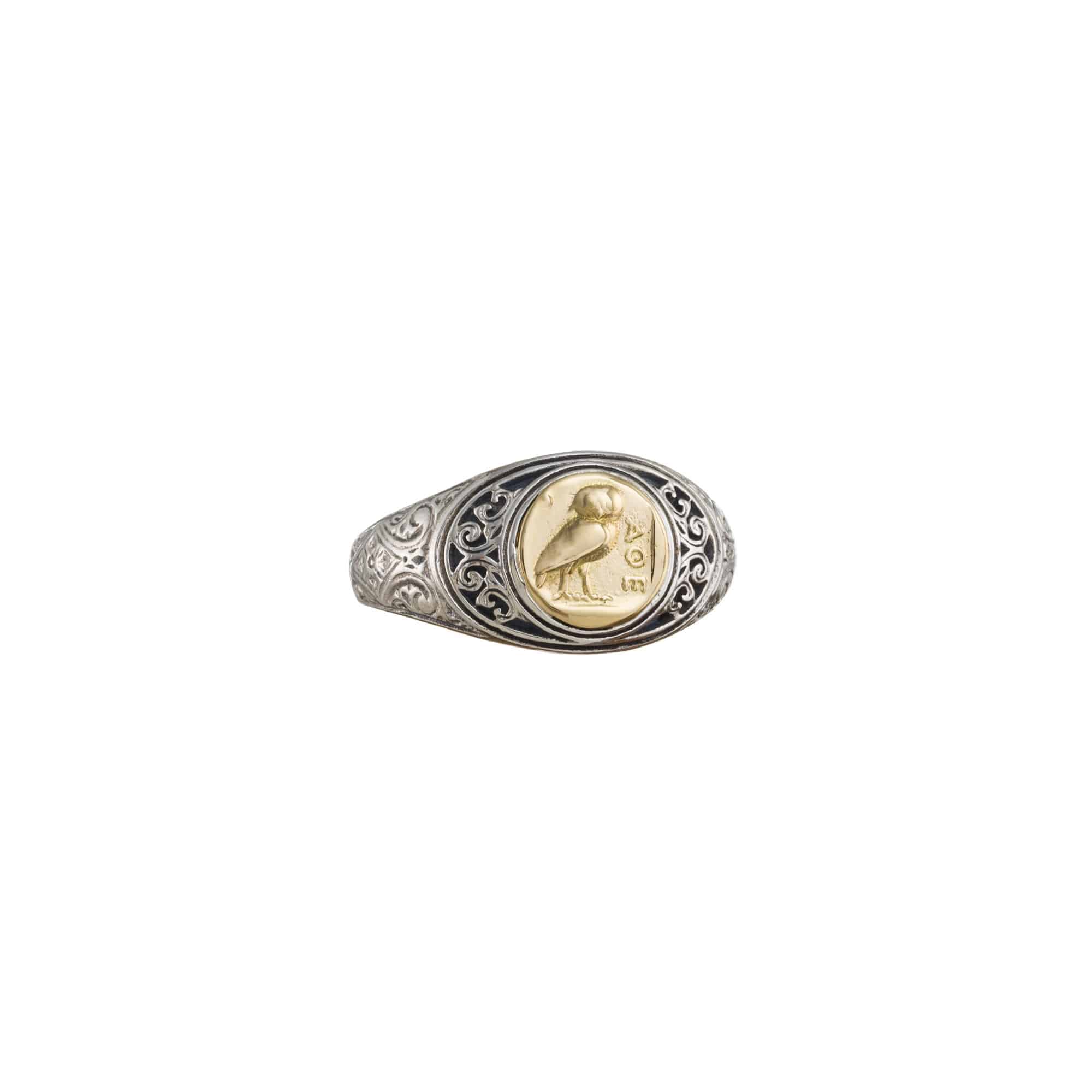 Symbol Ring in 18K Gold and Sterling Silver - Gerochristo Jewelry